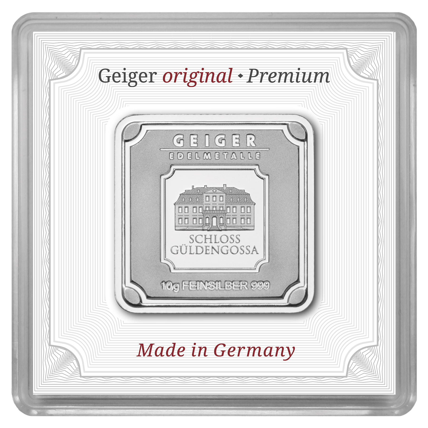 Silver Bar Geiger original - 10 g .999 in Capsule - BullionToGo