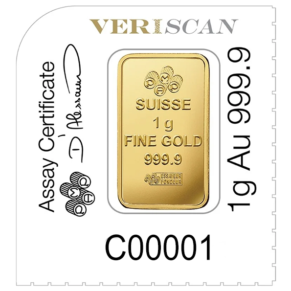 1 g PAMP Lady Fortuna Gold Bar in card - BullionToGo